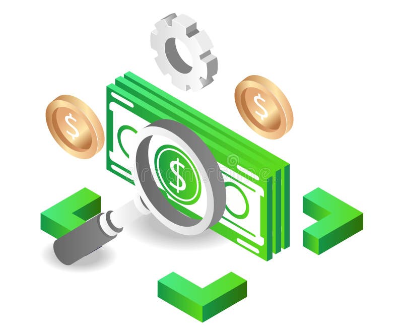 The Magnifying Glass of the Process of Making Money Stock Vector ...