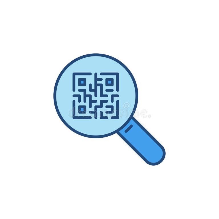 Magnifying Glass with QR Code Vector Colored Icon Stock Vector ...