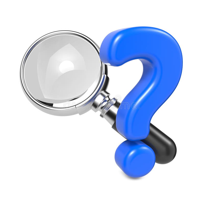 3d Person with Magnifying Glass and Question Mark Stock Vector ...