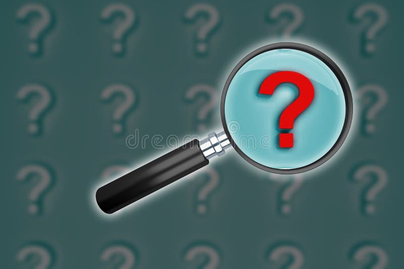 Magnifying Glass With Question Mark. Stock Illustration - Illustration ...