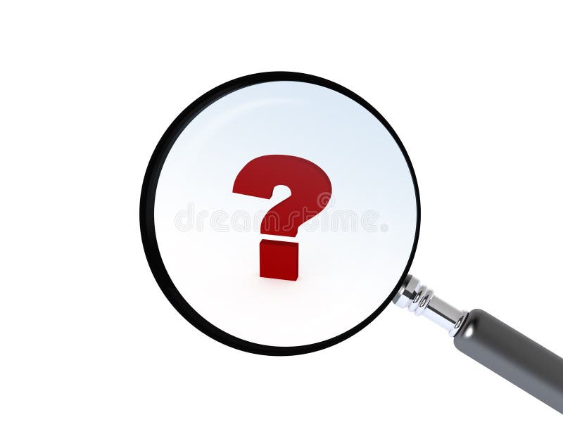 Magnifying Glass and Question Mark Stock Illustration - Illustration of ...