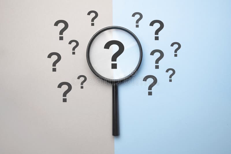 Magnifying Glass with Question Mark Symbol. Concept Creative Idea and ...