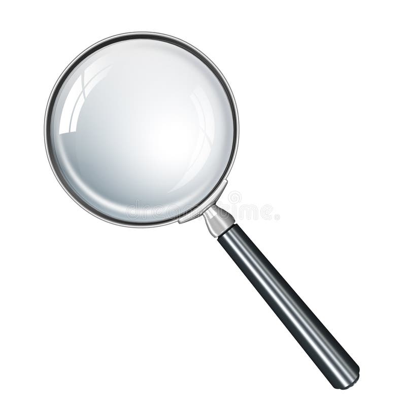 Magnifying glass realistic stock illustration. Illustration of look ...