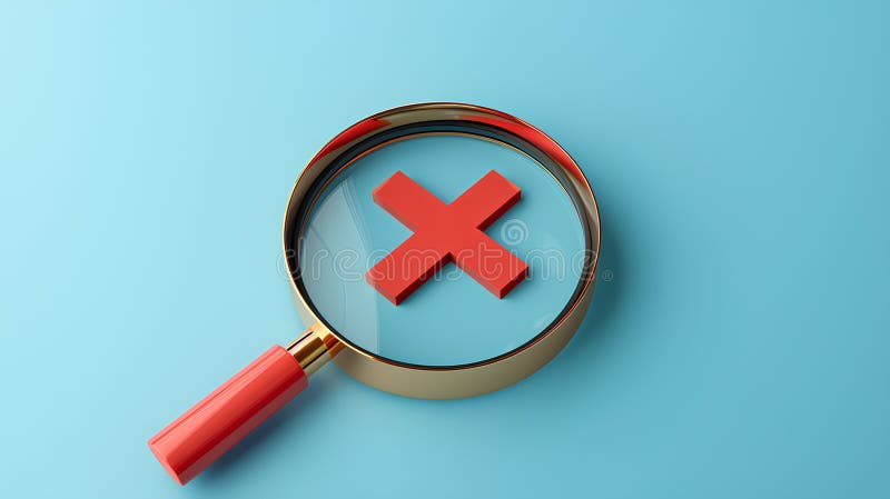 Magnifying Glass with a Red Cross on it. AI Generated Stock ...