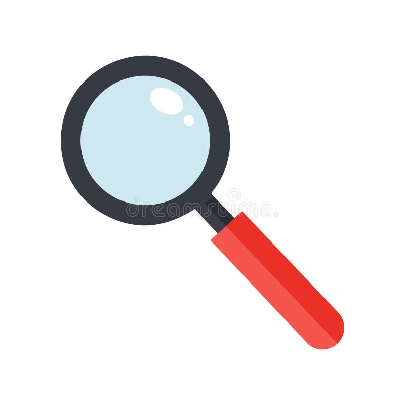 Magnifying Glass with Red Handle Vector Illustration for Searching and ...