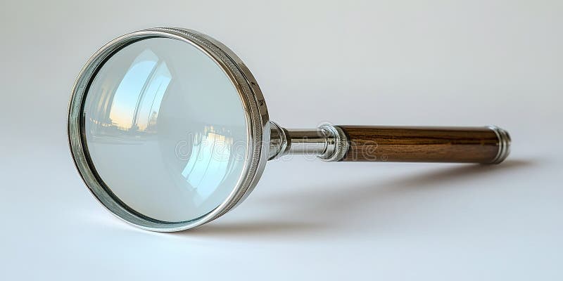 Magnifying Glass Resting on a Surface Catches Reflections of Light ...