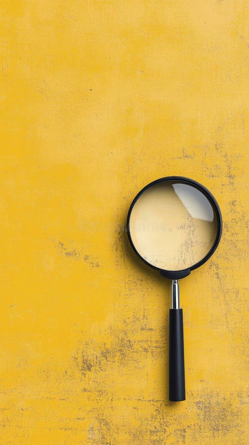 Magnifying Glass Positioned Vibrant Yellow Background Subtle Textures ...