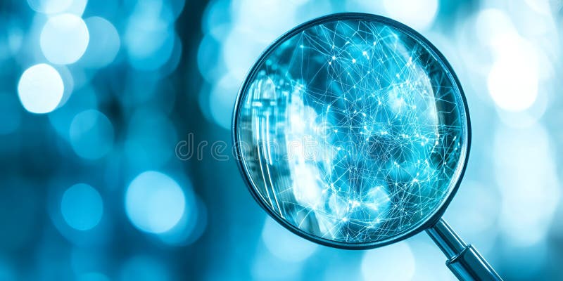 Magnifying Glass Revealing Complex Network Connections Digital Data ...