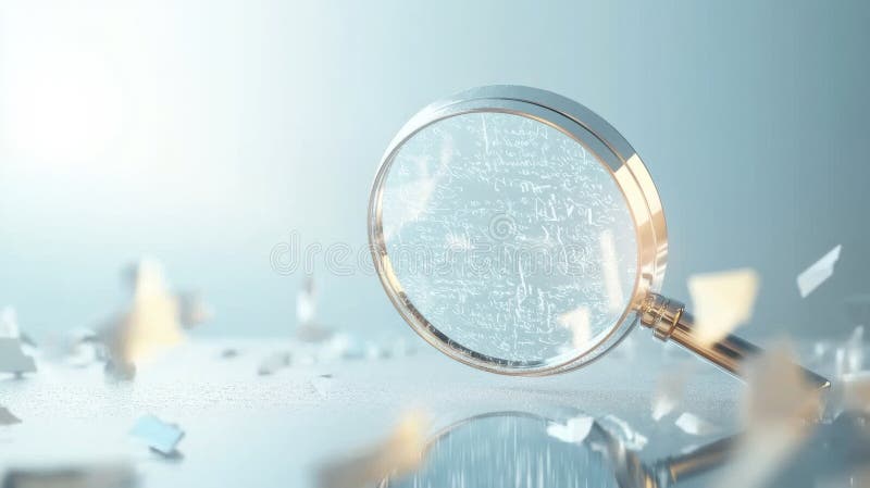 Magnifying Glass Reveals Hidden Equations. AI Generated Stock ...