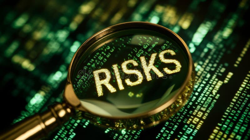 Magnifying Glass Reveals Risks in Digital Data Stock Illustration ...