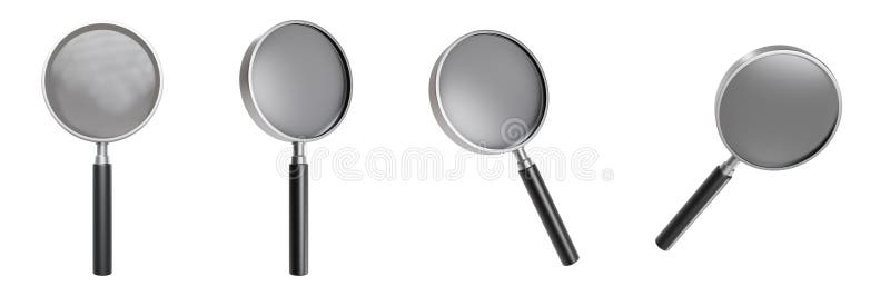 Magnifying Glass for Science 3d Object Set for Siuence Stock Vector ...