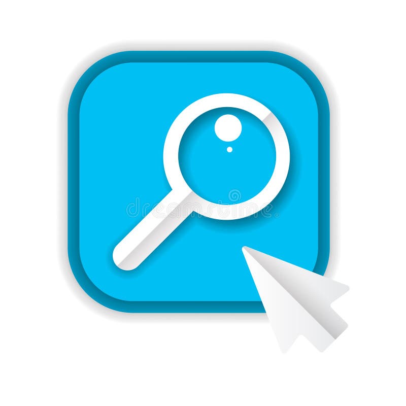 Magnifying Glass or Search Icon Button Vector Illustration. Flat Vector ...