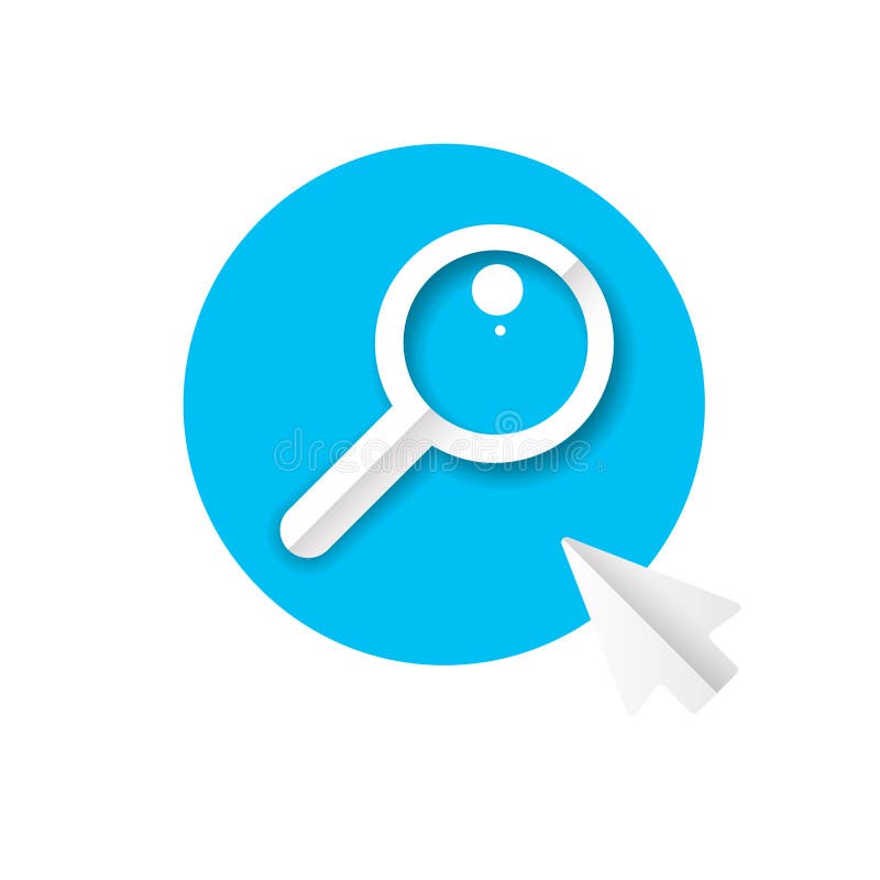 Magnifying Glass or Search Icon Button Vector Illustration. Flat Vector ...
