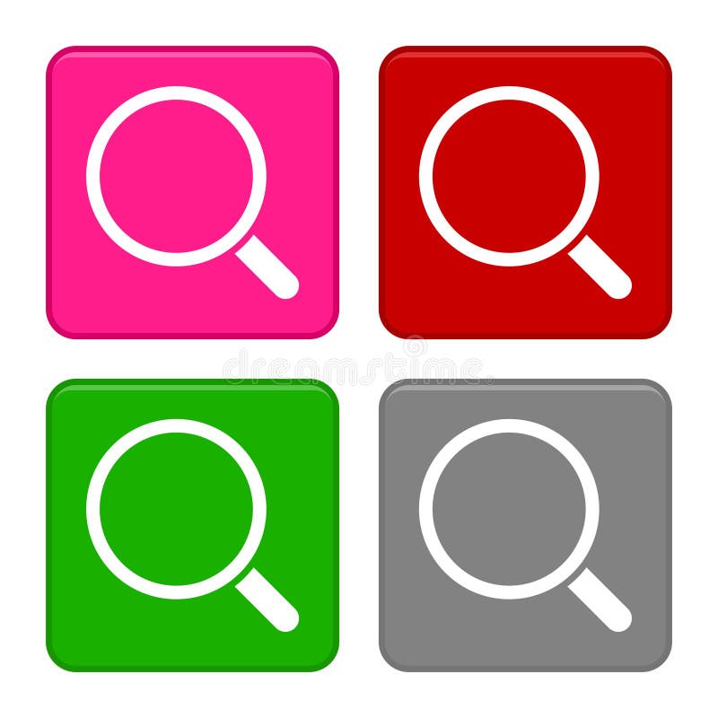 Search Symbol Icons Set. Magnifier. Zoom Button. Stock Vector ...