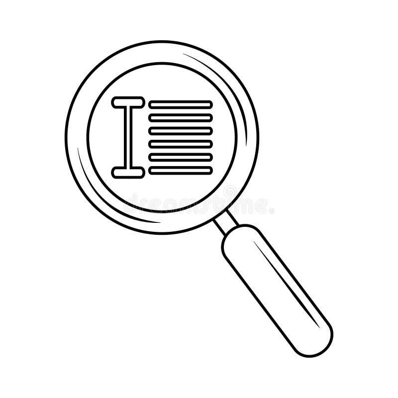 Magnifying Glass Search Text Icon Line Style Stock Vector ...