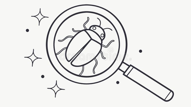 A Magnifying Glass Searching for a Bug, Software Testing Concept ...