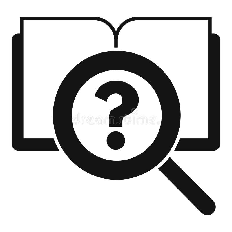 Magnifying Glass Searching for Knowledge in Open Book Icon Stock ...