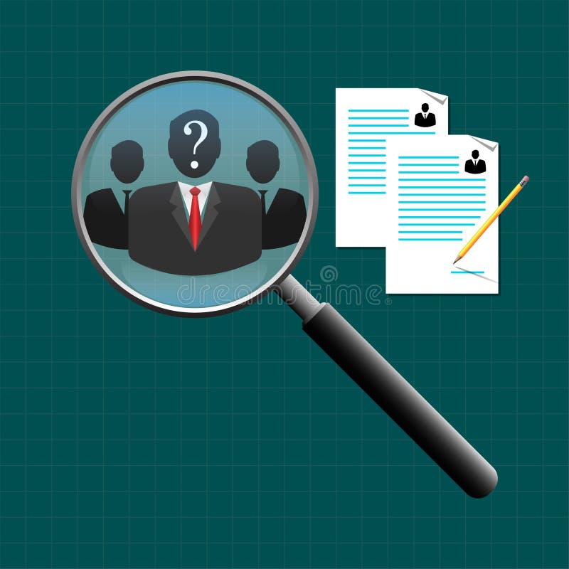 Magnifying Glass Searching For Personnel To Work Human Resources