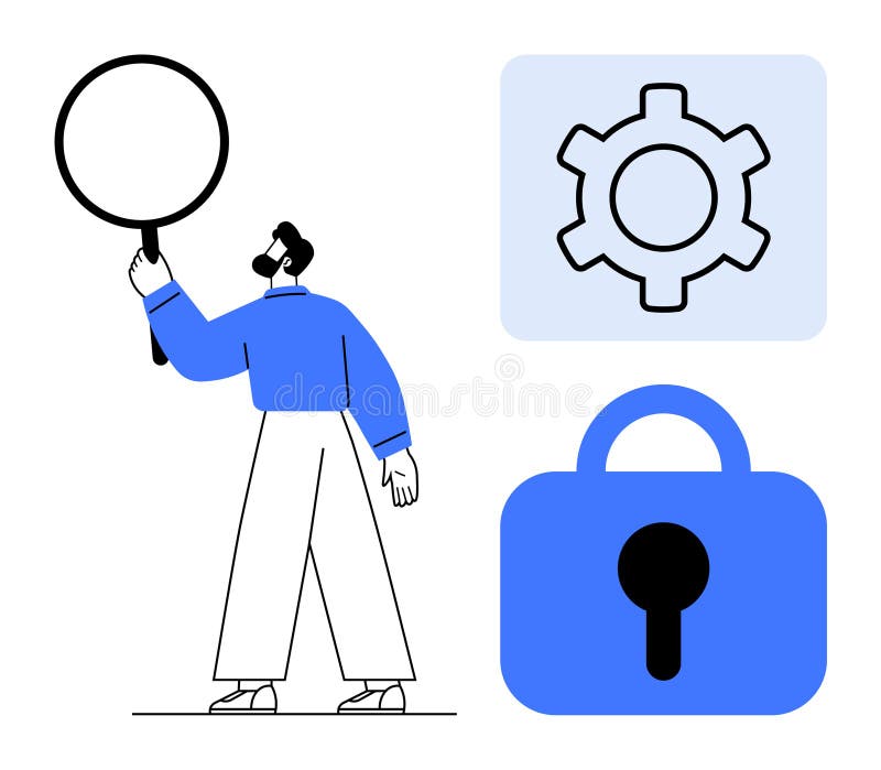 Magnifying Glass Security with Gear Lock - Tools for Digital Protection ...