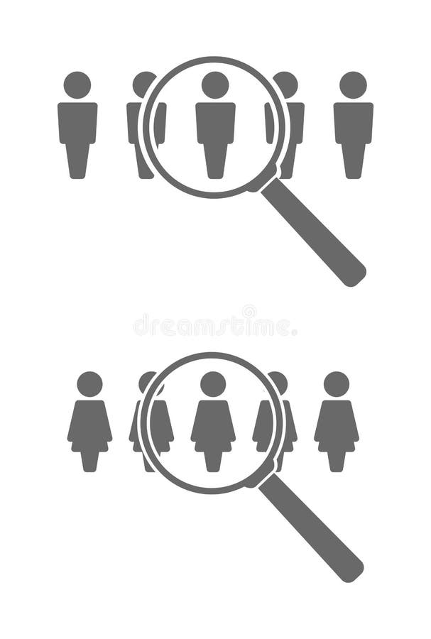 Magnifying Glass Select People Stock Vector - Illustration of personal ...