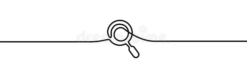 Magnifying Glass Shape Drawing by Continuos Line, Thin Line Design ...