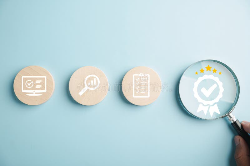 Certification and ISO Quality Concept Illustrated with a Magnifying ...