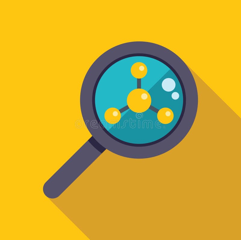 Magnifying Glass Showing Molecule Structure, Scientific Discovery ...