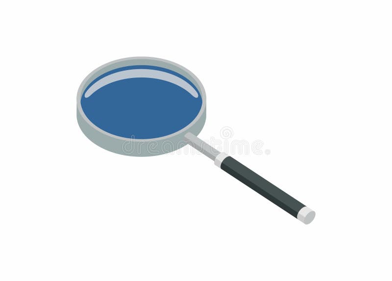 Magnifying Glass. Simple Flat Illustration in Isometric View. Stock ...
