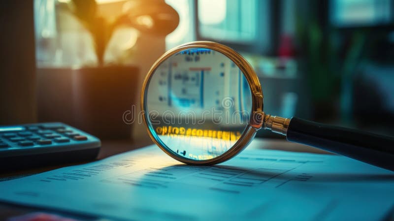 A Magnifying Glass Sitting on Top of a Piece of Paper Stock ...