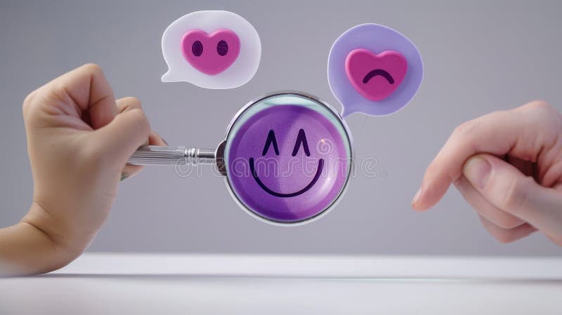The Magnifying Glass on Smiley.AI Generated Image Stock Photo - Image ...