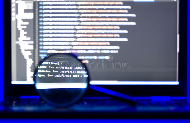 Magnifying Glass Spying on Internet Stock Photo - Image of magnifying ...
