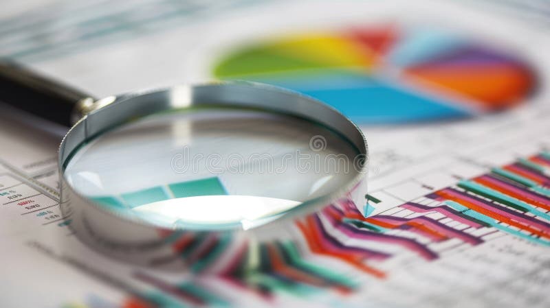 The Magnifying Glass on Statistics.AI Generated Image Stock Image ...