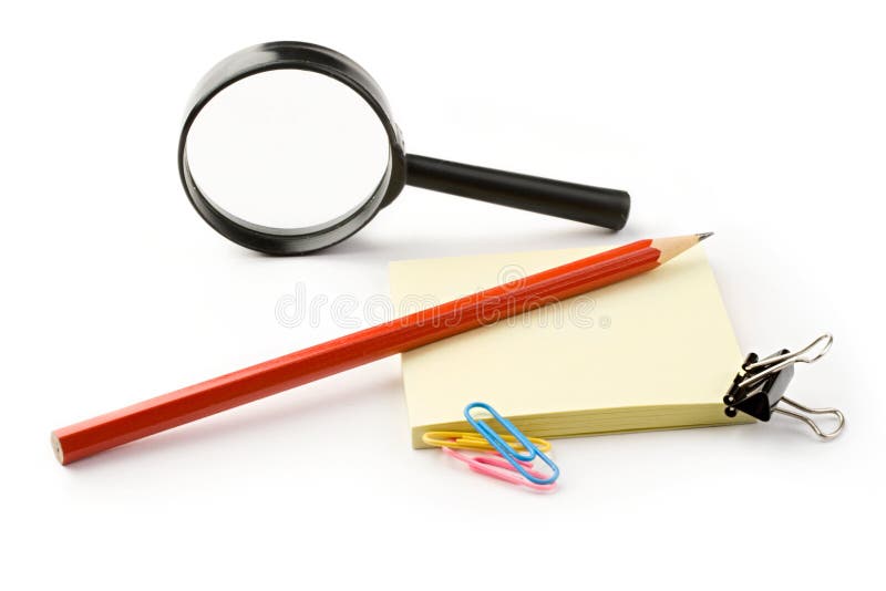 Magnifying Glass and Stickers Stock Image - Image of magnifier, clean ...