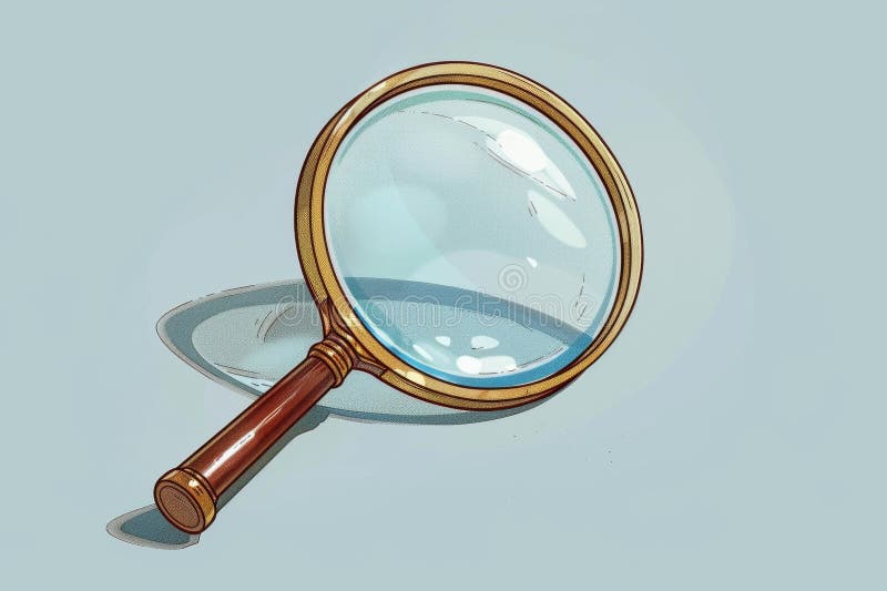 The Magnifying Glass is on the Table. Magnifier Illustration Stock ...