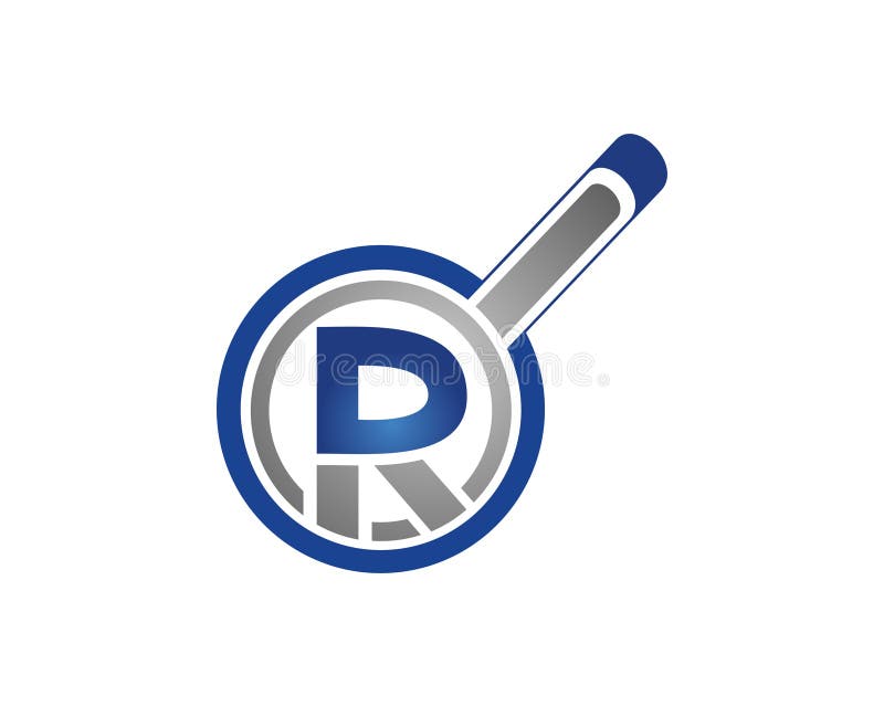 Magnifying Glass Tech R Logo Icon Stock Vector - Illustration of circle ...