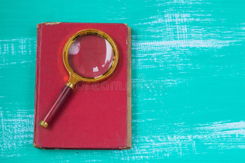 Magnifying Glass with Text Book Stock Photo - Image of glass, document ...