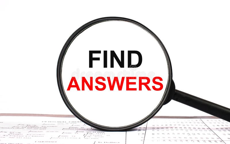 Magnifying Glass with Text Find Answers on Financial Tables Stock Image ...