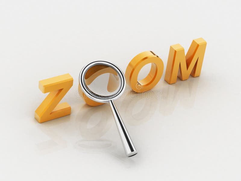 Magnifying Glass and Text Label Zoom Stock Illustration - Illustration ...