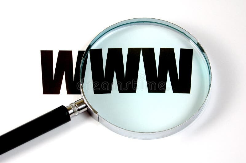 Magnifying Glass and Text WWW Stock Image - Image of search, look: 1395997