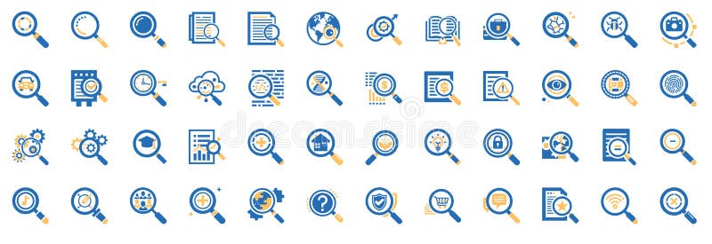 Magnifying Glass Themed Icon Collection, Explore Reveal Discover ...