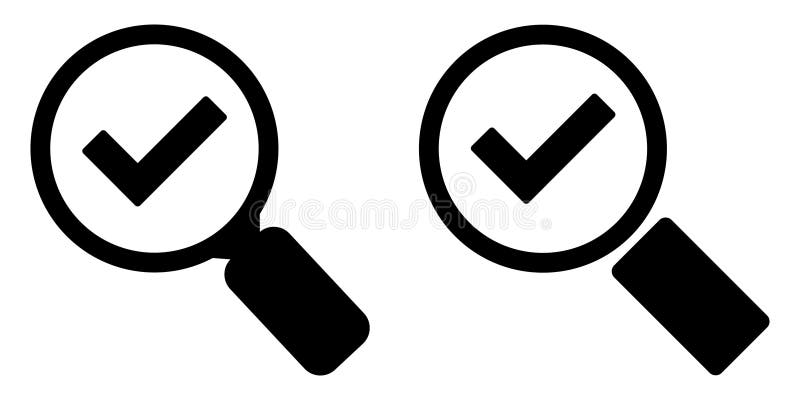 Magnifying Glass and Tick Icon. Search is Complete. the Correct ...