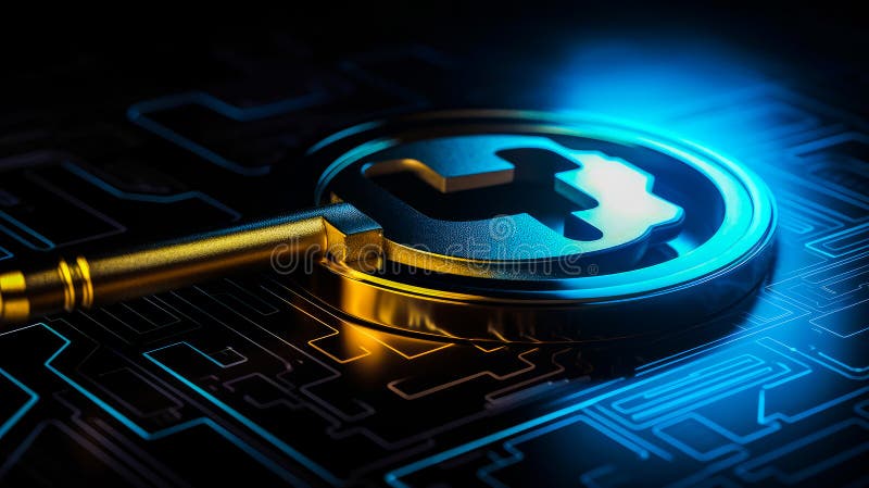 Magnifying Glass on Top of Circuit Board. Generative AI Stock ...