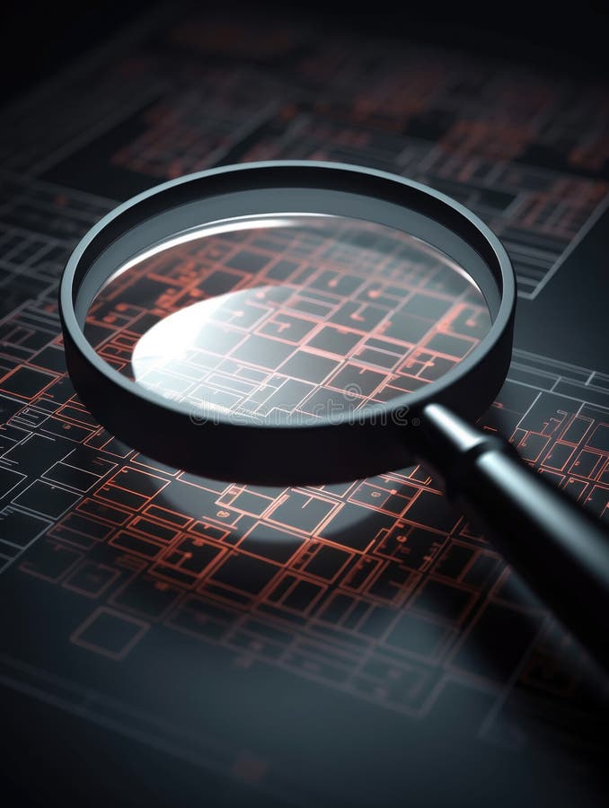 Magnifying Glass on Top of a Map Stock Illustration - Illustration of ...