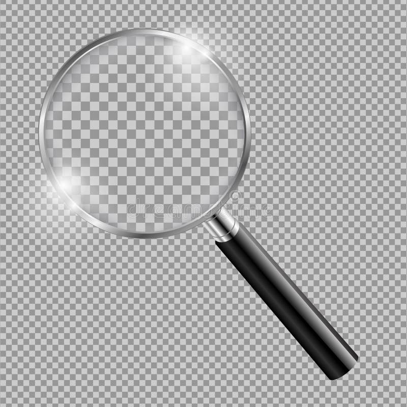 Magnifying Glass with Transparent Background Stock Vector ...