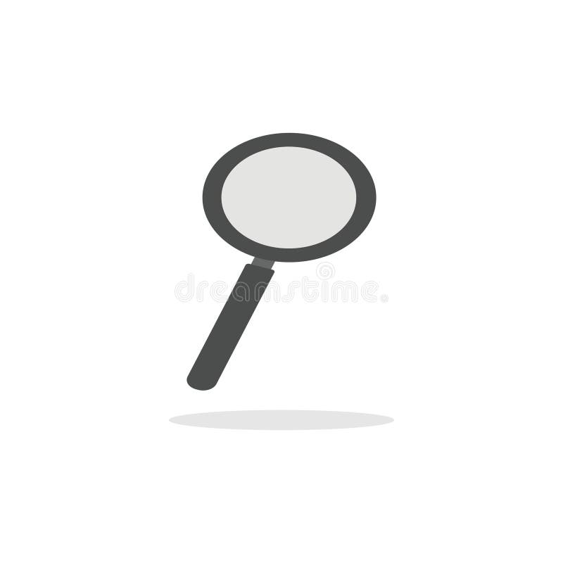 Grey Magnifying Glass Vector for Education Stock Vector - Illustration ...