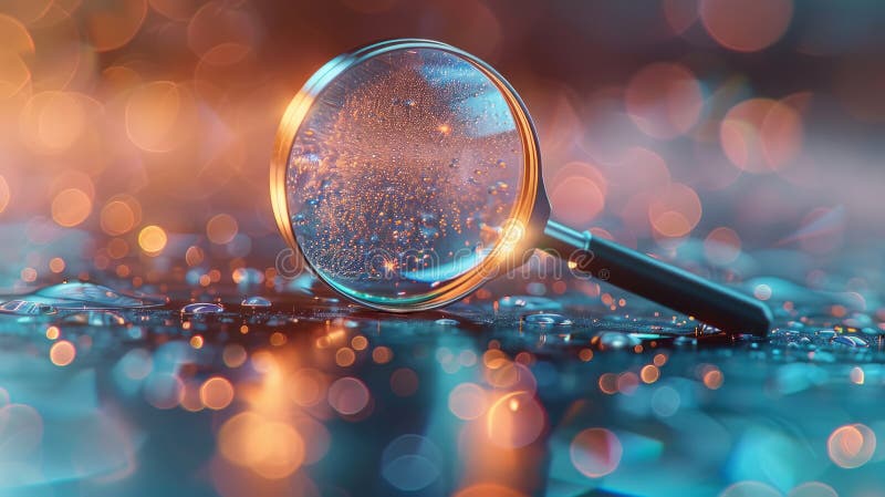 Magnifying Glass Water Droplets Bokeh Background Stock Photos - Free ...