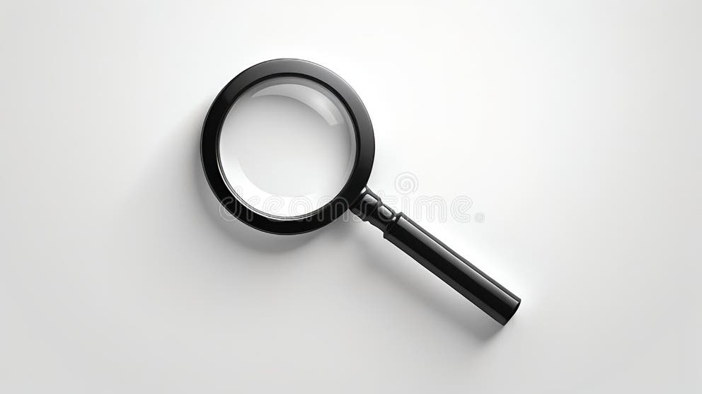 Magnifying Glass on White Background Stock Illustration - Illustration ...
