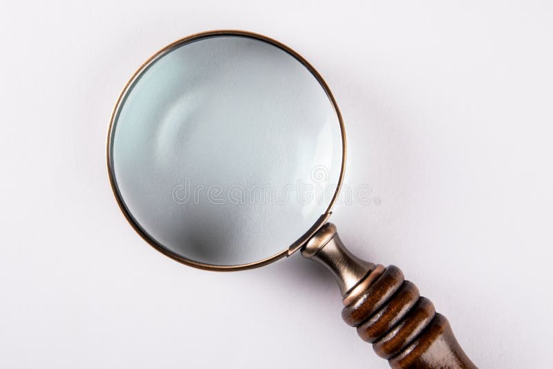 Magnifying Glass on a White Background. Search and Research Concept ...