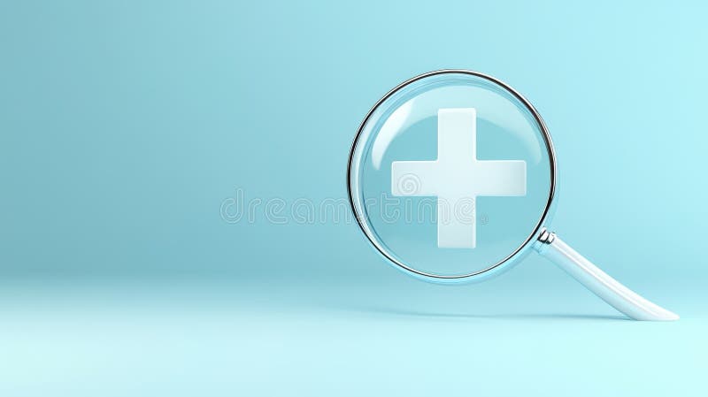 A Magnifying Glass with a White Cross on it Stock Illustration ...