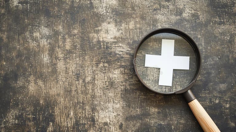 Magnifying Glass with White Cross - Simple, Clear, and Informative ...